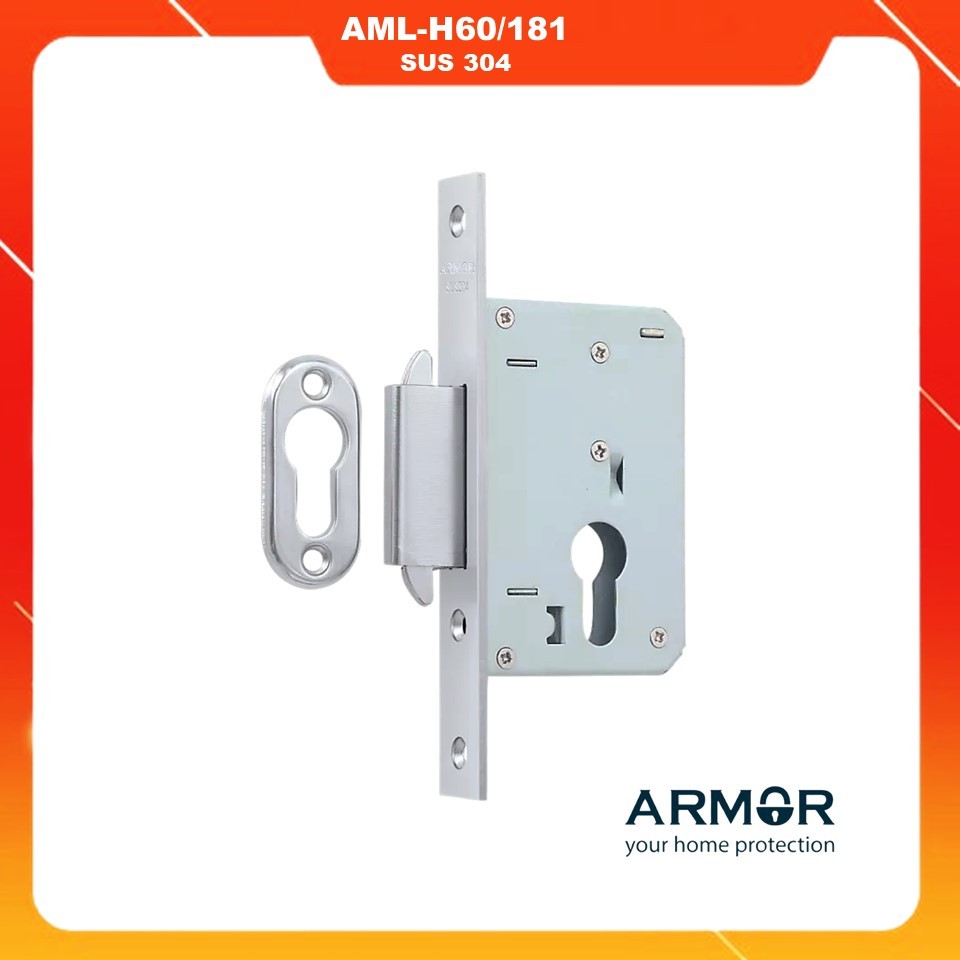 ARMOR Mortise Hook Lock AML H60 181 Stainless Steel SUS 304 Door Lock ...