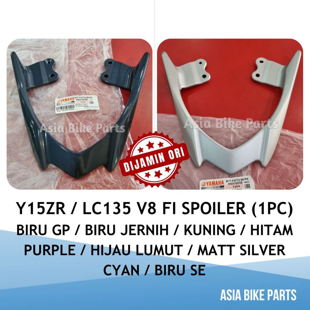 Yamaha Original Y15ZR / LC135 V8 FI Handle Seat / Spoiler Biru Jernih ...