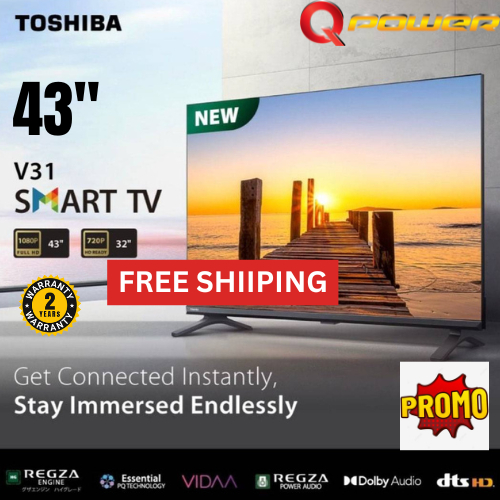 [FREE SHIPPING] Toshiba 43" FULL HD BASIC / SMART LED TV 43v31MP /45V35RP - BordLess Design ...