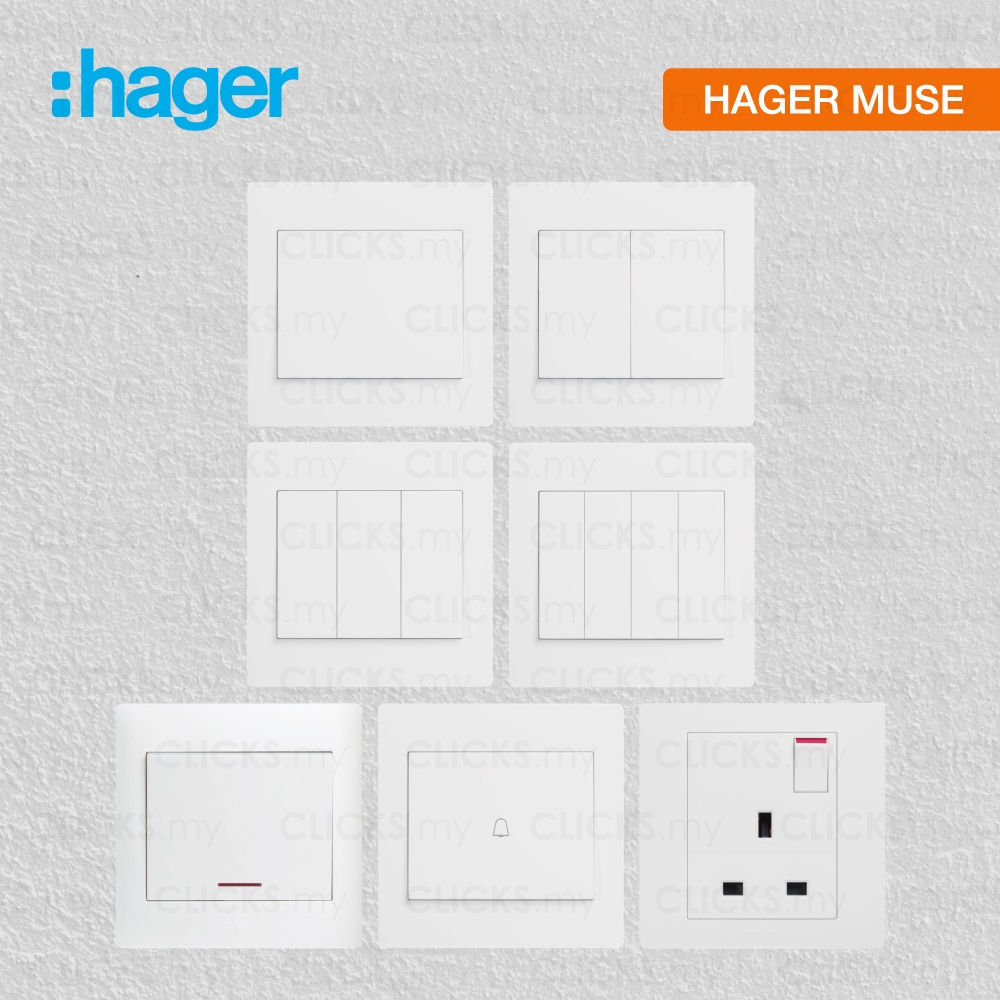Hager MUSE Series Switch Socket (Sirim Approved) 13A Switched Socket ...