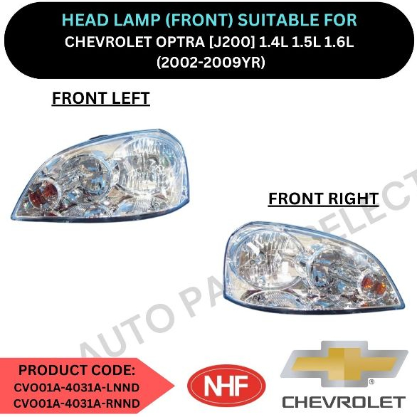HEAD LAMP / HEAD LIGHT (FRONT) FOR CHEVROLET OPTRA [J200] 1.4L 1.5L 1 ...