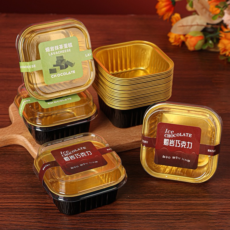 Iceberg Lava Chocolate Packing Box With Lid Aluminum Foil Baking Tray ...
