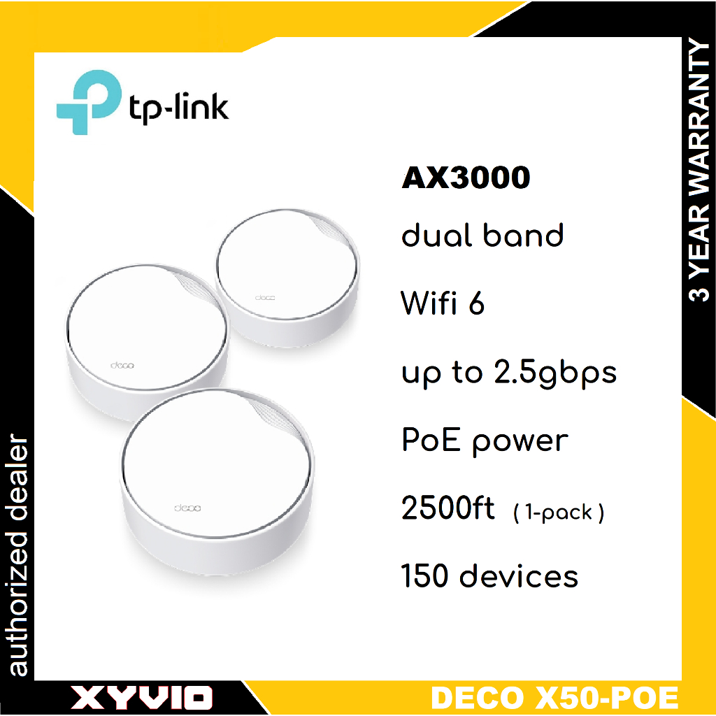 TP-LINK DECO X50-POE AX3000 Dual Band Whole Home Mesh WiFi 6 System ...