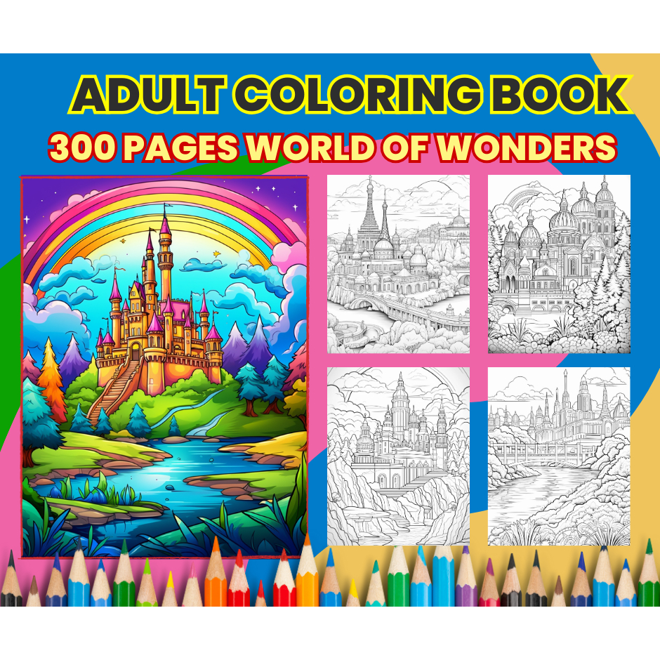 [PDF] 300 Pages Coloring Book World Of Wonders - Colouring Book For ...