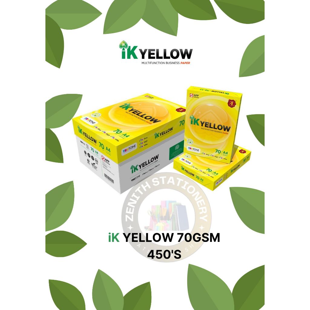 IK YELLOW A4 70GSM 450'Sheet | Shopee Malaysia