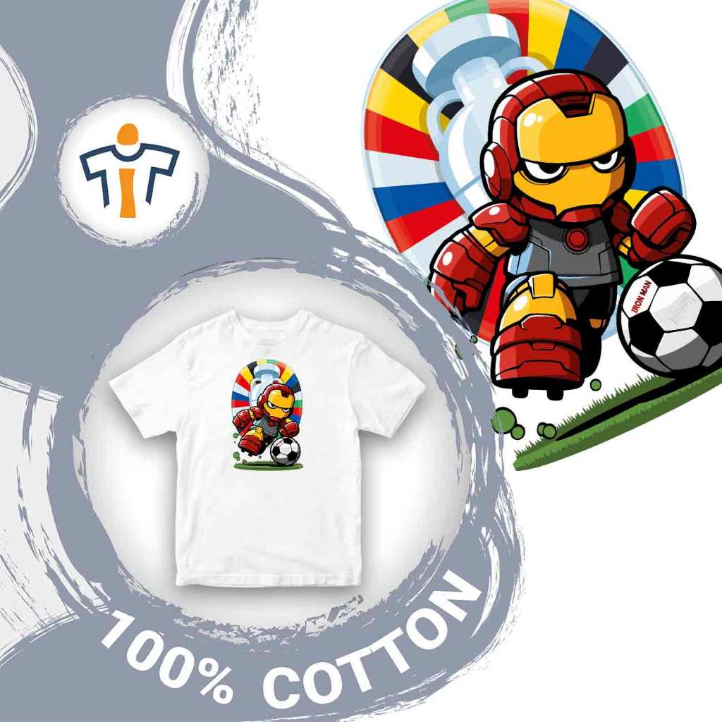 Iron Man Soccer EURO UEFA European Football Fifa Kid T Shirt Kemaja ...