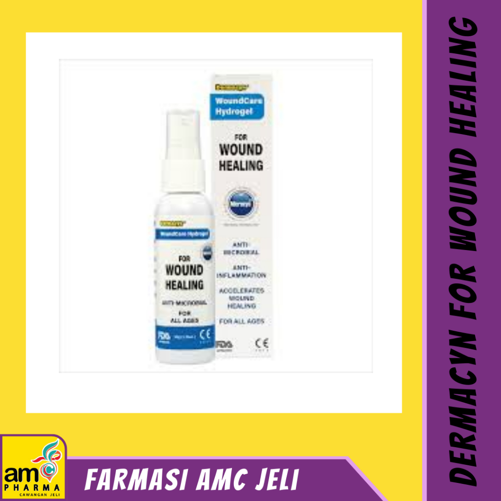 DERMACYN FOR WOUND HEALING 50G spray EXP 30/7/24 (antiseptic, cuci luka ...