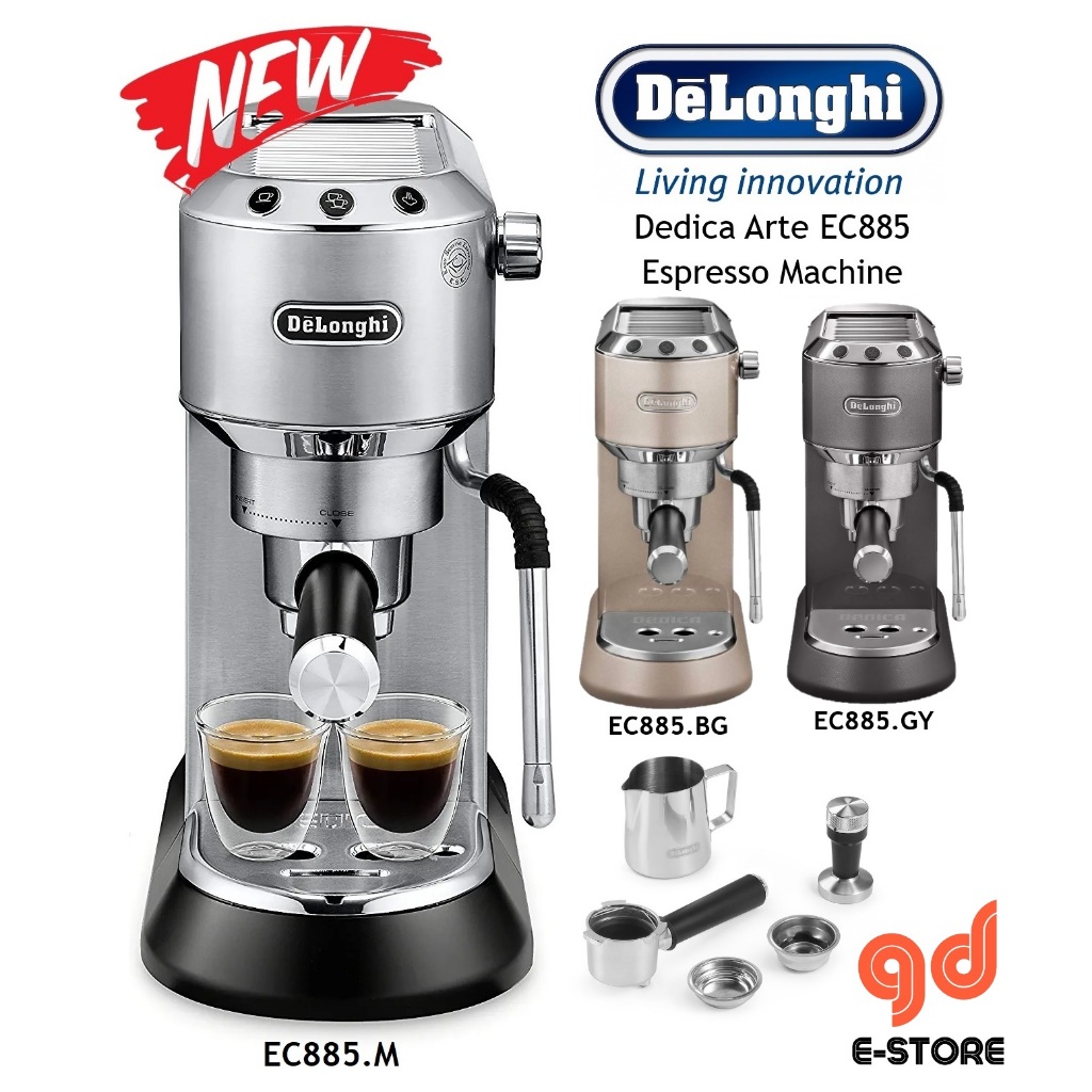Delonghi EC885 Dedica Arte Espresso Machine EC885.M EC885.BG EC885.GY ...