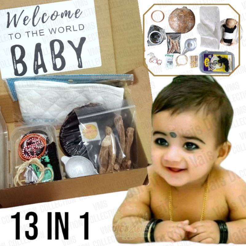 13 in 1 Indian Traditional Newborn Kit | Free Wishes Sticker | Shiyakai ...