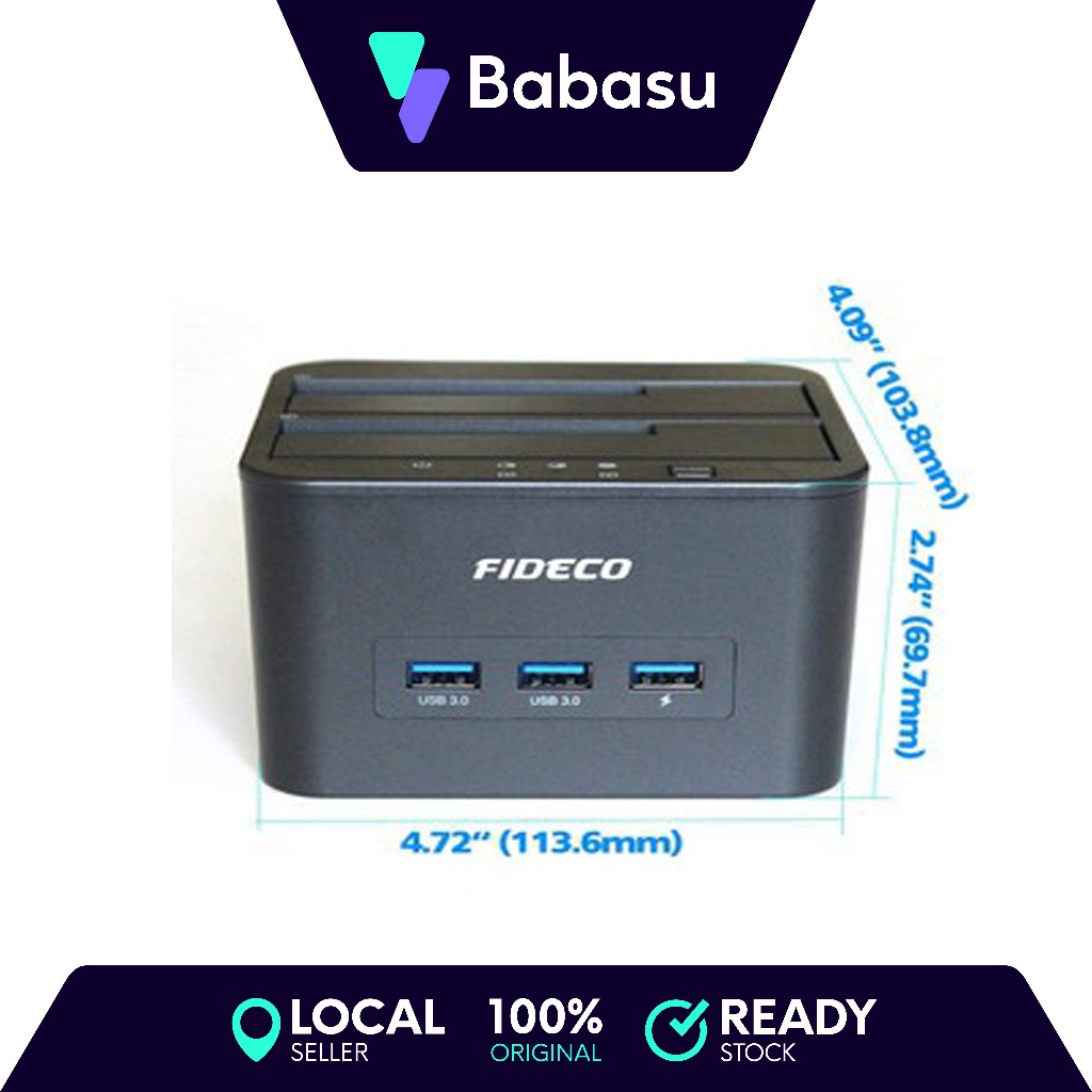 Fideco Dual Bay HDD Docking Station With Built-in 3*USB 3.0 | Shopee Malaysia