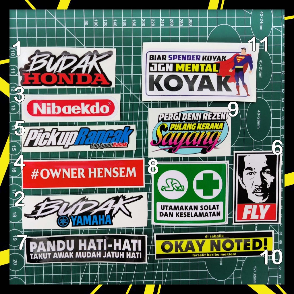 STICKER MOTOR BUDAK HONDA YAMAHA OKAY NOTED FLY KOYAK PICKUP SAYANG ...
