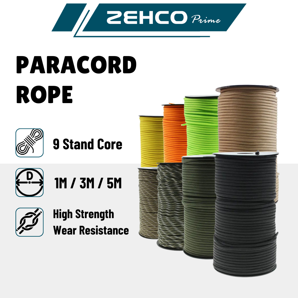 1M 3M 5M Paracord Rope 9 Cores 4mm 550 Military Standard Parachute Rope ...