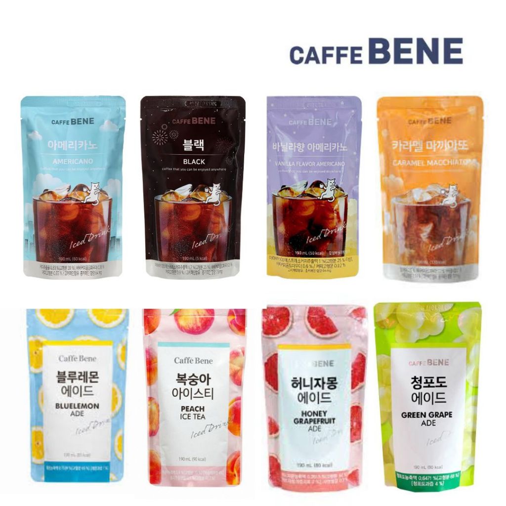 Caffe bene pouch Drink Korea (190ml x 10 / Black, Americano, Vanilla ...