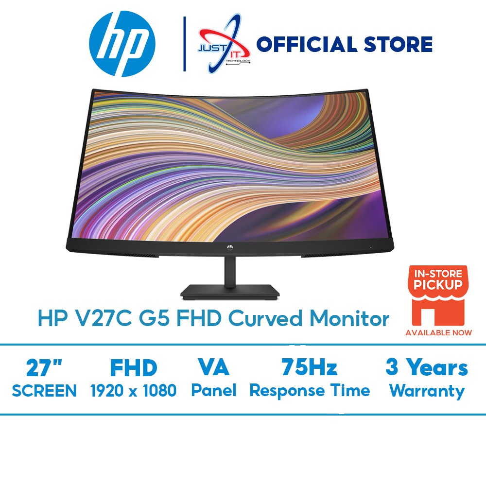 HP V27C G5 CURVED MONITOR ( 27" VA FHD / 75Hz / 5ms / AMD FREESYNC / HD ...