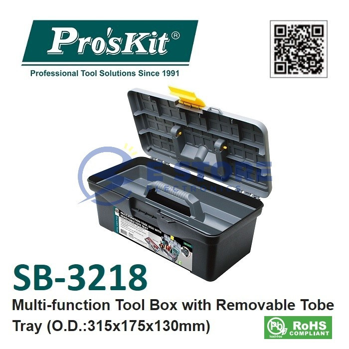Pro'sKit SB-3218 Multi-Function Tool Box with Removable Tote Tray | Shopee Malaysia