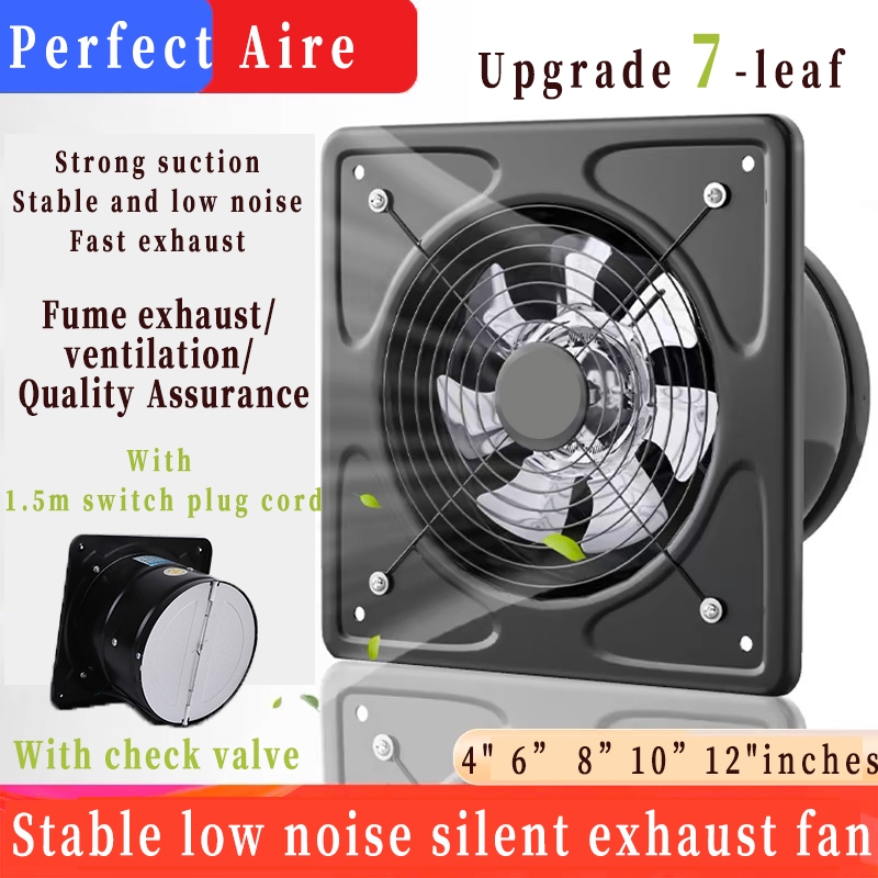 6/8/10/12" Powerful Window Exhaust Fan Kitchen Household Smoke Exhaust ...