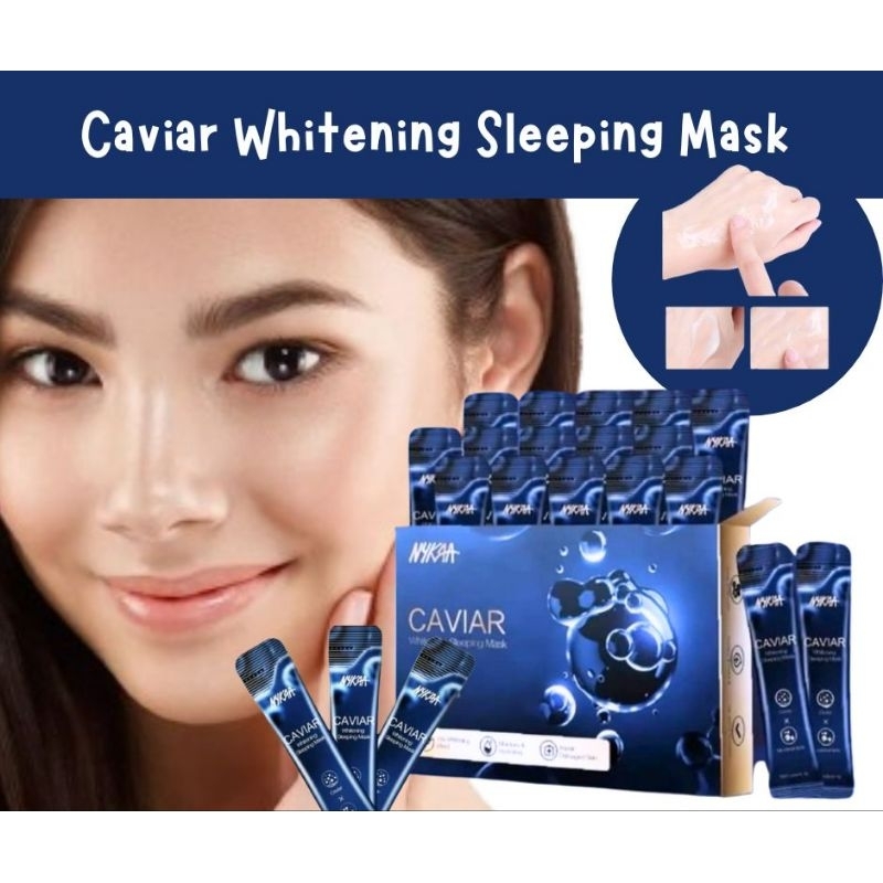 Nyka Caviar Sleeping Mask Nicotinamide Masker 50 Sachet Glowing Korean ...