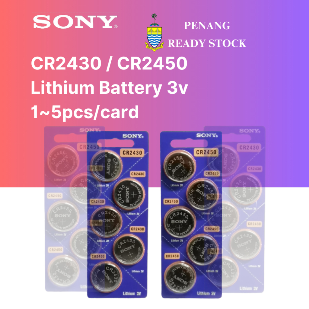 Sony CR2430 CR2450 Original Lithium Battery 3v DL2430 DL2450 2430 2450 ...