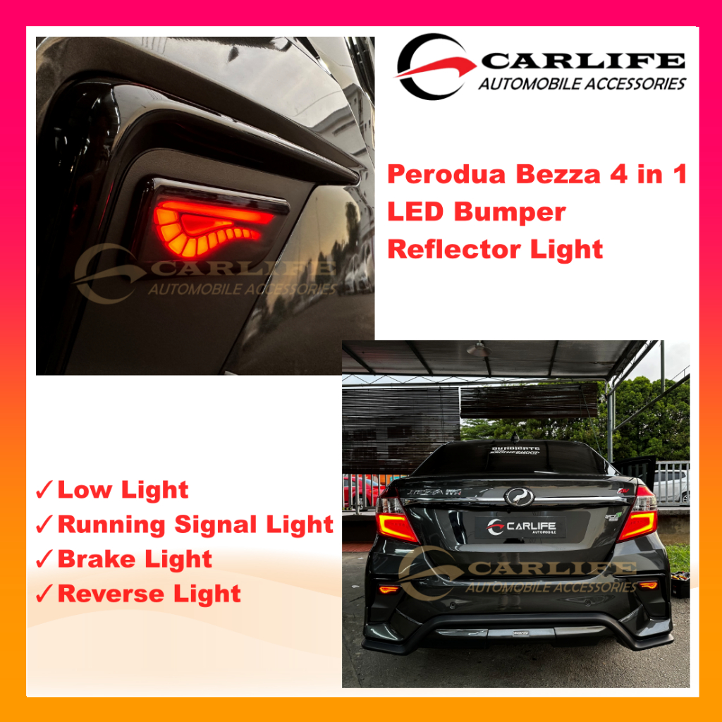 Perodua Bezza 4 in 1 LED Rear Bumper Reflector Light Demon Eyes 2024 ...