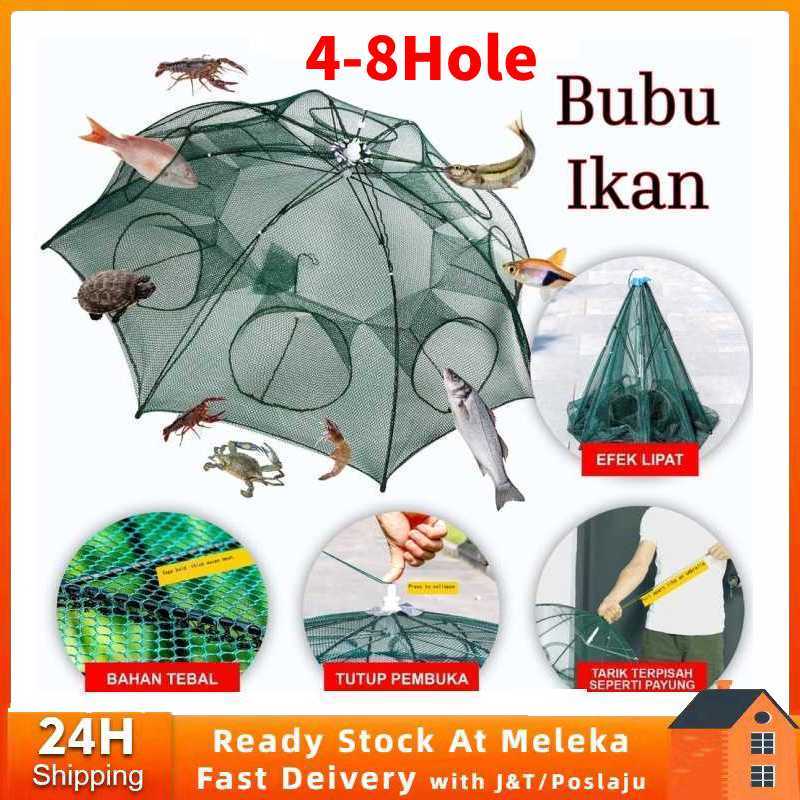 🔥BuBu Payung Jala Jaring ikan udang Portable Folding Fishing Net Shrimp ...