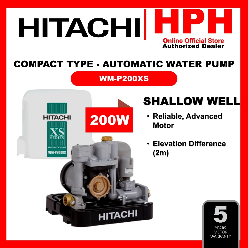 Hitachi Water Pump (200W) WM-P200XS Compact Type 水泵 Pam Air | Shopee ...