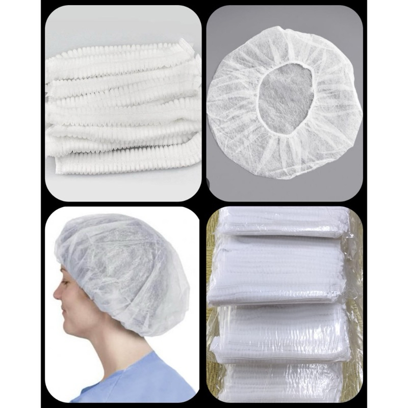 [100 pcs] 21'' Hairnet Disposable Non-woven Double Elastic /Hair Cover ...
