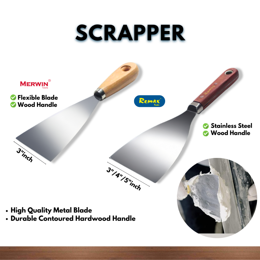 REMAX Scrapper Stainless Steel Scraper Putty Knife | 3"/4"/5" | Alat ...