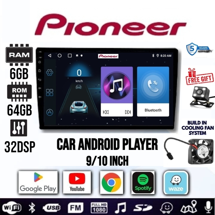 [6GB RAM + 64GB ROM] Pioneer Style Android Player 9"10 inch Quad Core ...