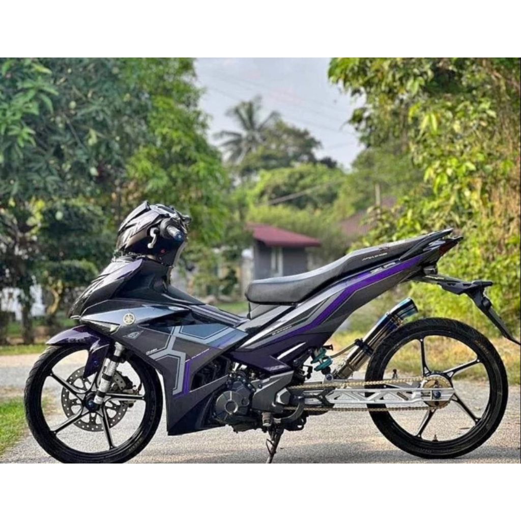 COVERSET Y15ZR V1 V2 SD16 PURPLE GREY PATTERN LINE PREMIUM COVERSET ...