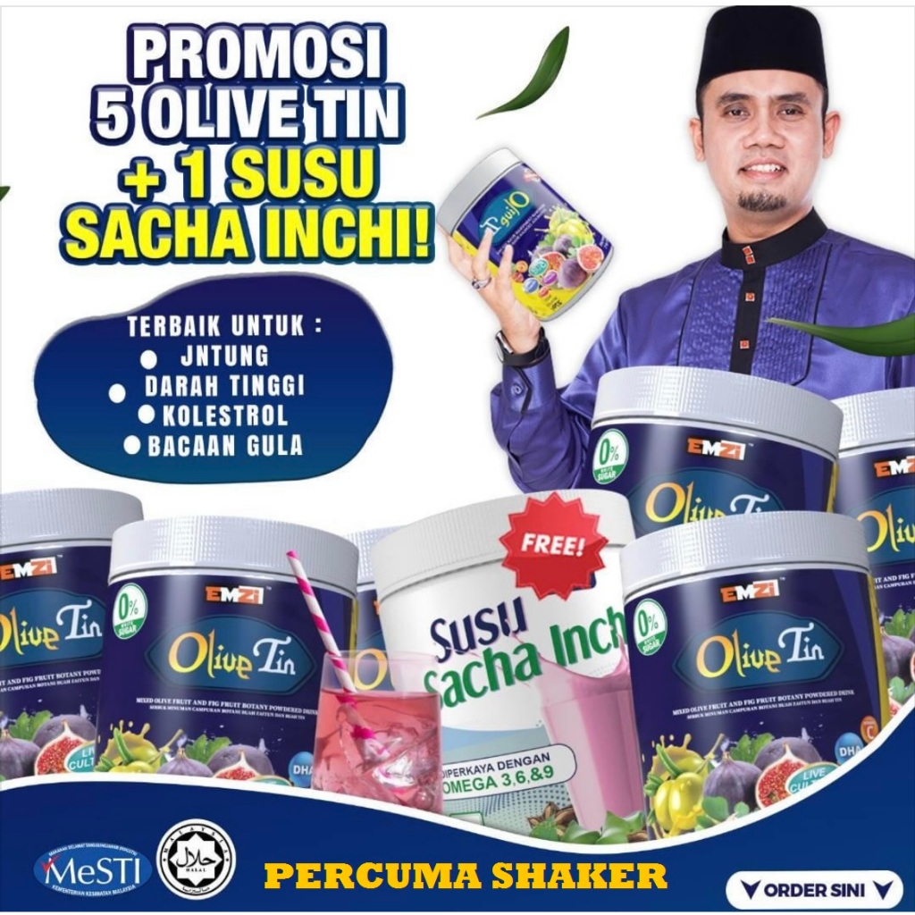 [ Beli 5 FREE Susu Sacha Inchi = RM185 ] OLIVE TIN ORIGINAL HQ minuman ...