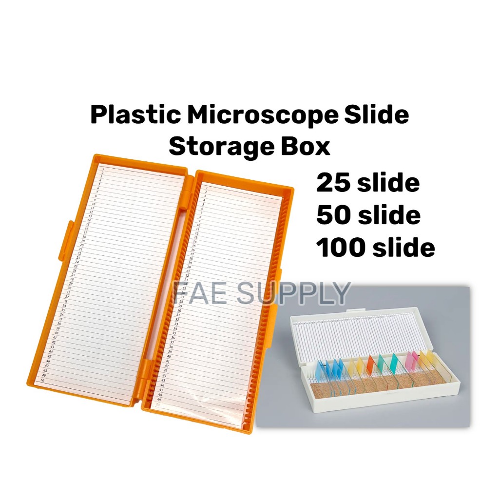 Plastic Microscope Slide Storage Box 25 slide 50 slide 100 slide for ...