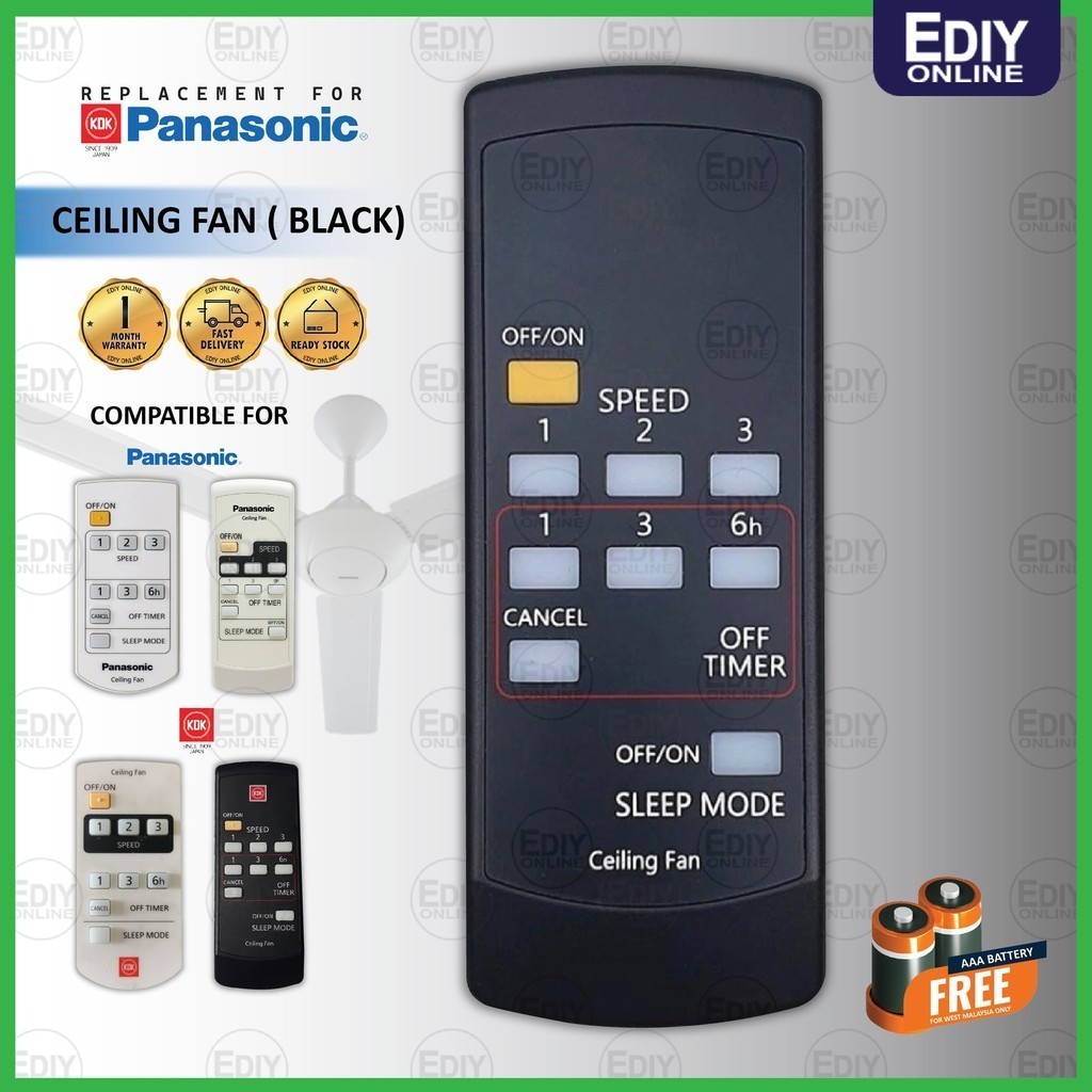 【𝐅𝐑𝐄𝐄 𝐁𝐀𝐓𝐓𝐄𝐑𝐘 𝐀𝐀𝐀 𝐗𝟐】 REPLACEMENT REMOTE CONTROL KDK P@N@SONIC Bayu 4 5 ...