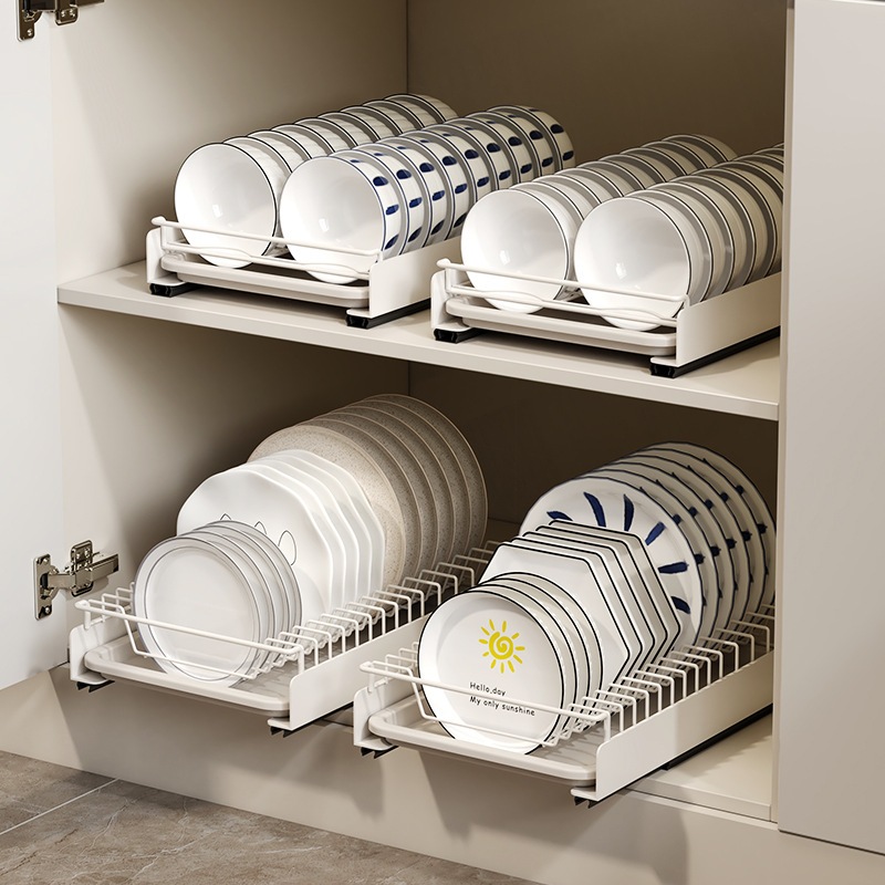 Smooth Sliding Kitchen Cabinet Rack Pull Out Dish Drying Drawer With ...