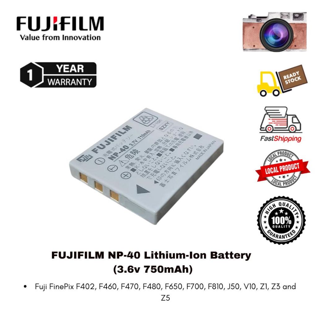 FUJIFILM NP-40 Lithium-Ion Battery (3.6v 750mAh) | Shopee Malaysia