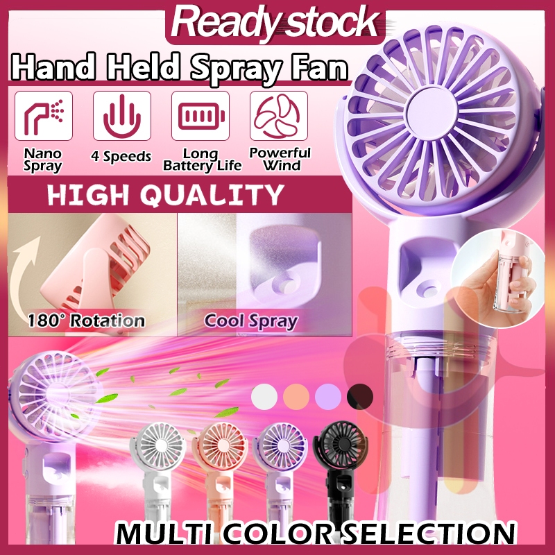 Mini Handheld Fan Spray Fan Portable Cooler Electric Fan Rechargeable ...
