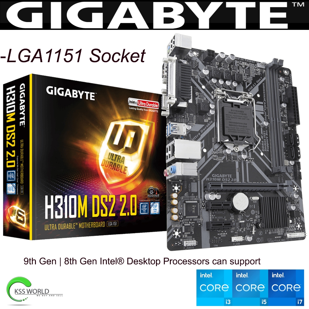 Intel H310 Ultra Durable motherboard with GIGABYTE 8118 Gaming LAN, AND ...