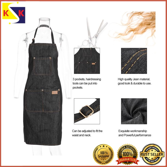 DENIM Hair Dresser Salon Apron Hairdressing Cape Hair Cloth Cutting ...