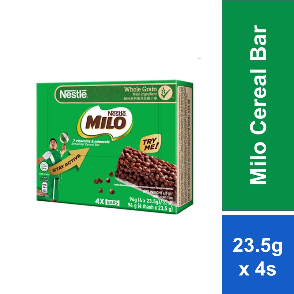 NESTLE Milo Cereal Bar 23.5g x 4s (Halal) | Shopee Malaysia