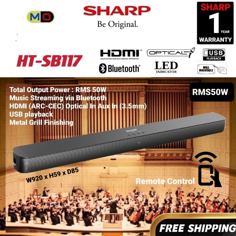 SHARP Sound Bar Home Theatre System SHARP 2.0CH 50W BLUETOOTH SOUNDBAR ...