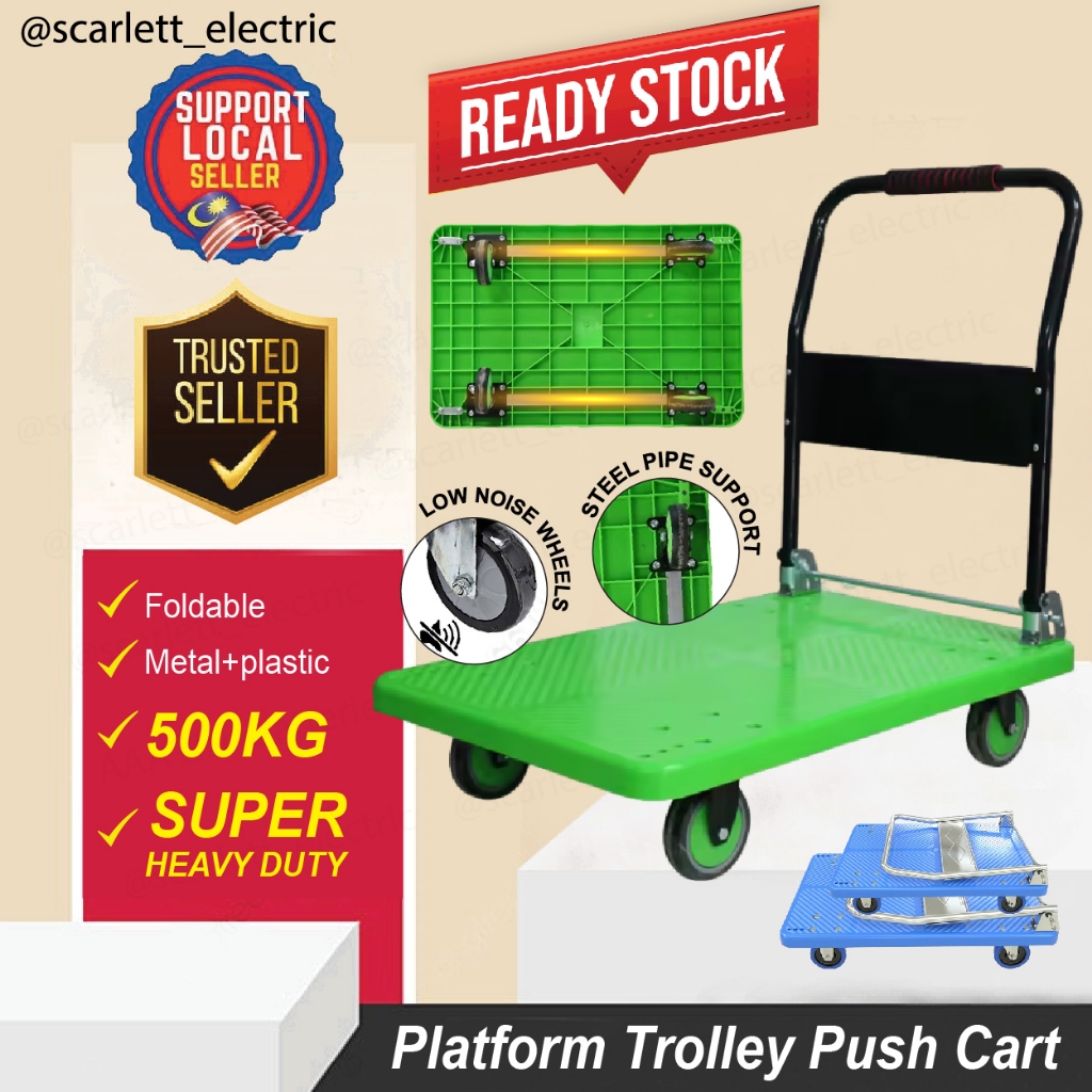 Super Heavy Duty Foldable Handle Platform Trolley 360° Rotation Wheel ...