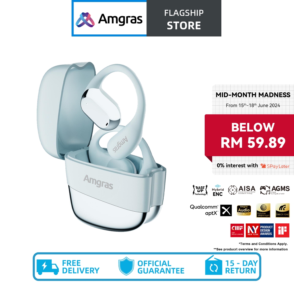 Amgras OpenEcho Ⅳ Ultra OWS Bluetooth Earphone ENC Noise reduction Game ...