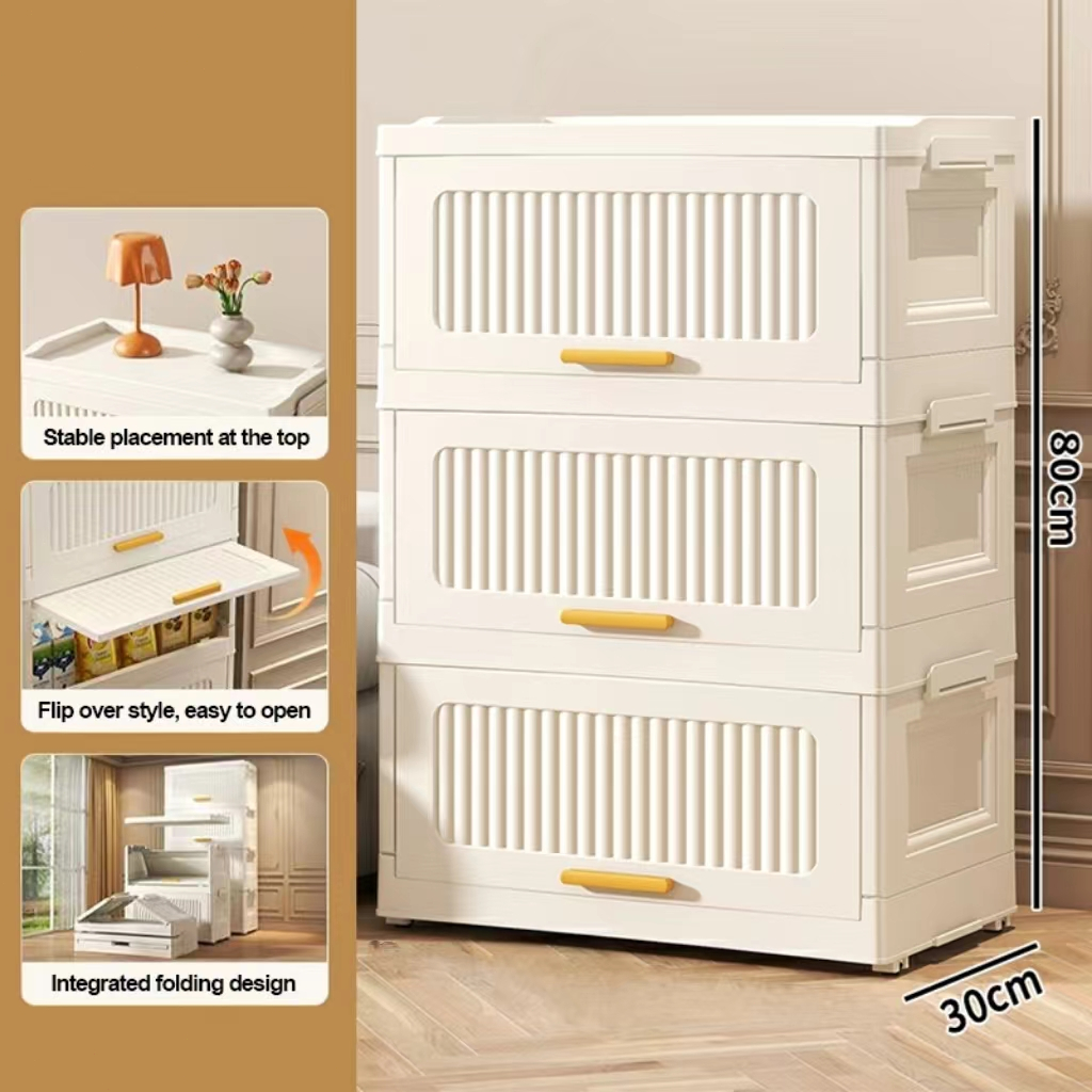 Kitchen Cabinet Drawer 2/3/4/5Layers storage Pintu cabinet dapur foldable box 40/45/50cm clothes ...