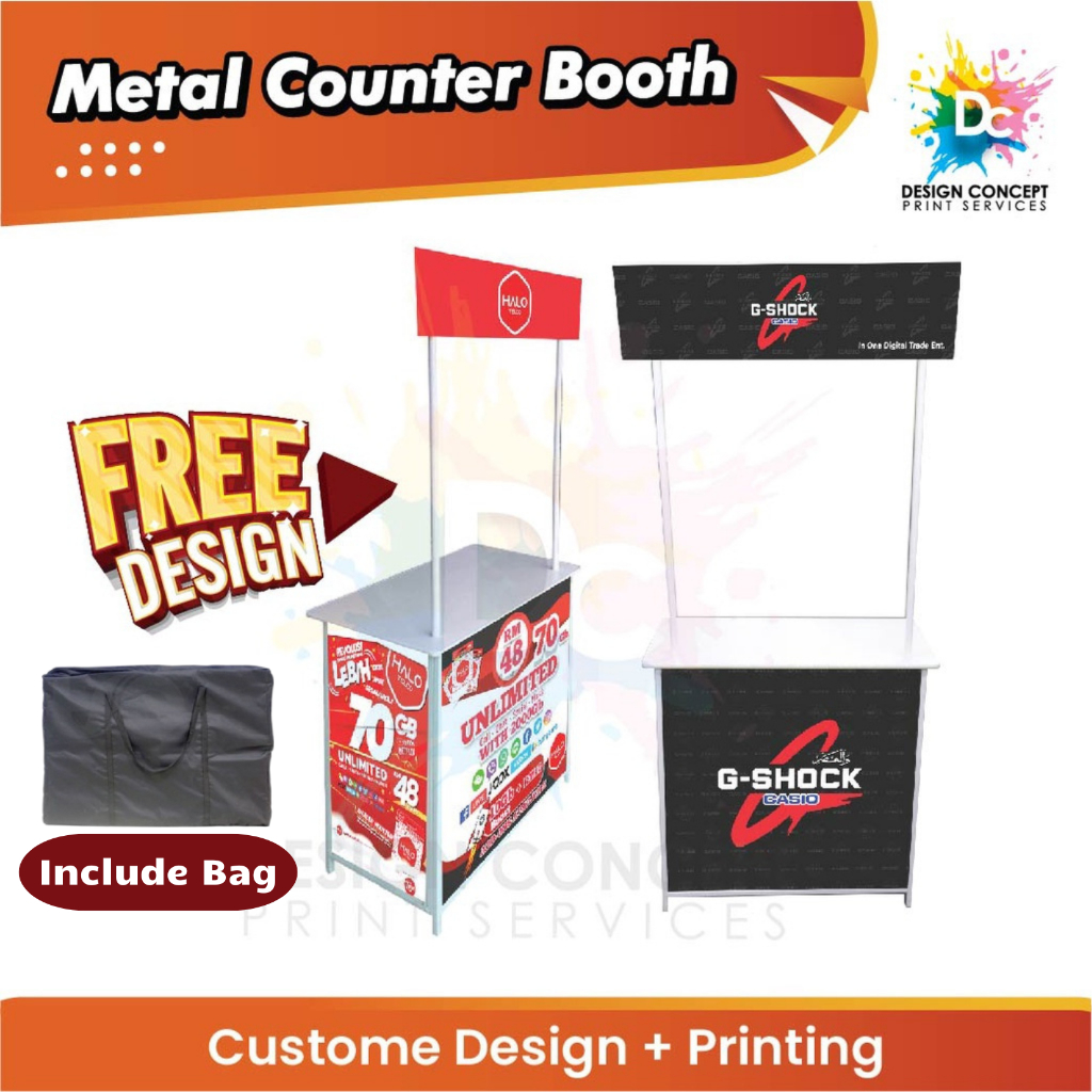 Metal / Iron Promotion Counter Booth / Klosik Promosi / With Printing ...