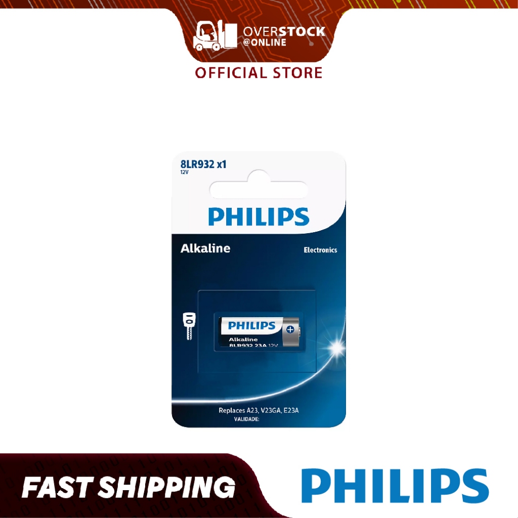 PHILIPS 8LR932 LR23 A23 Alkaline Battery with 12V & 3 Years Shelf Life ...