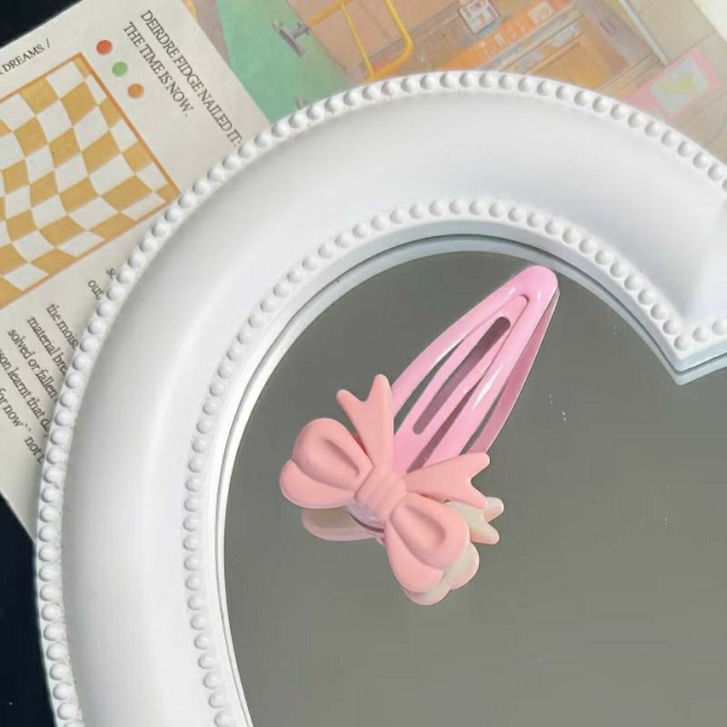 pink creamy ribbon cute hair clip (RS3574) | Shopee Malaysia