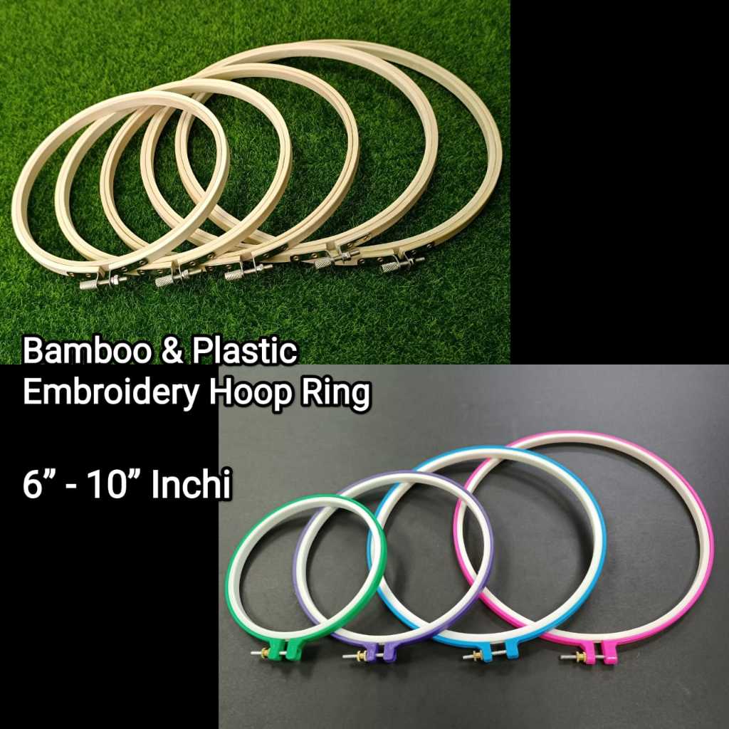 Pemidang Sulam/ Ram Sulam Bamboo & Plastic/ Alat Sulaman Gelung Bamboo ...