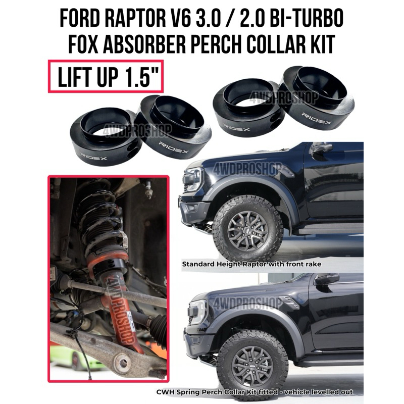 Lift Up Kit 2022+ Next Gen Ford Raptor V6 3.0 2.0 Bi-turbo RIDEX Perch ...