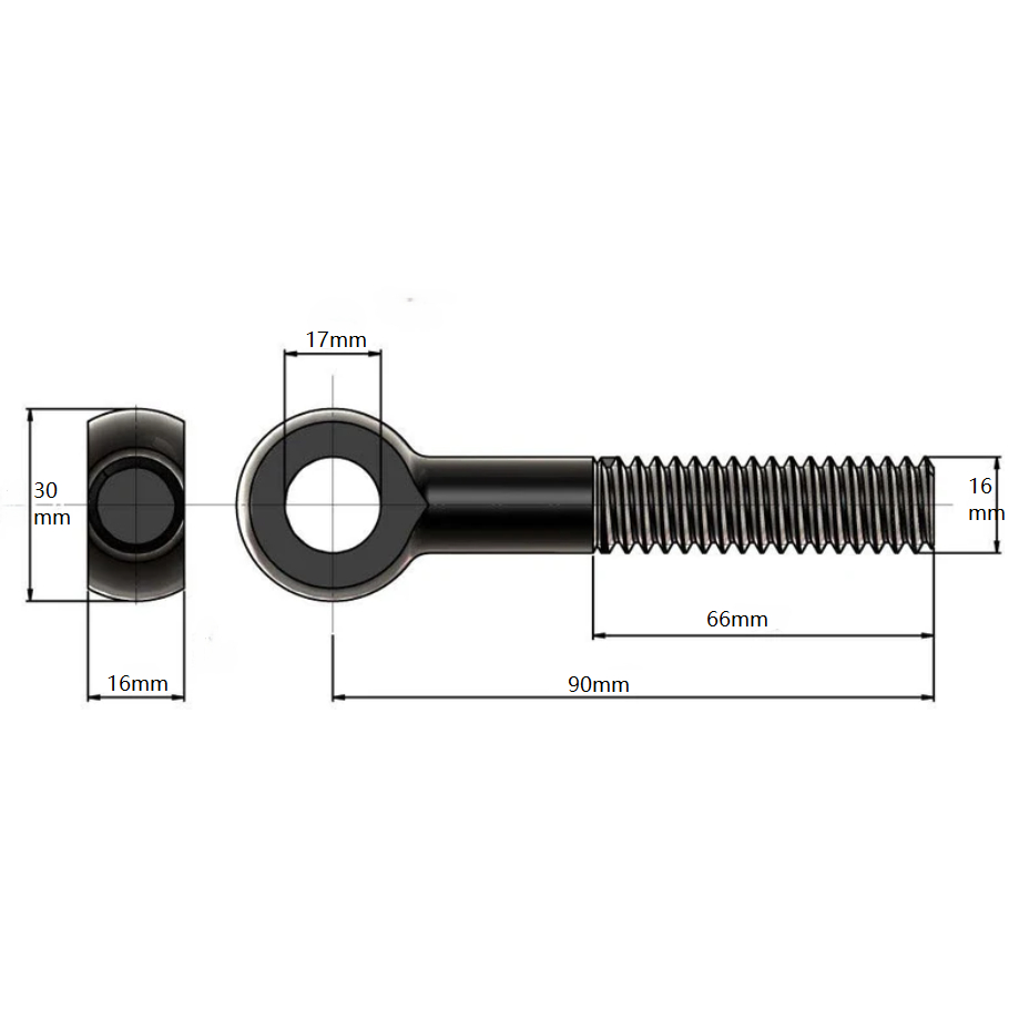 M16 Mild Steel Swing bolt / Eye bolt/ Mild steel/M16/ 活节螺栓 | Shopee ...
