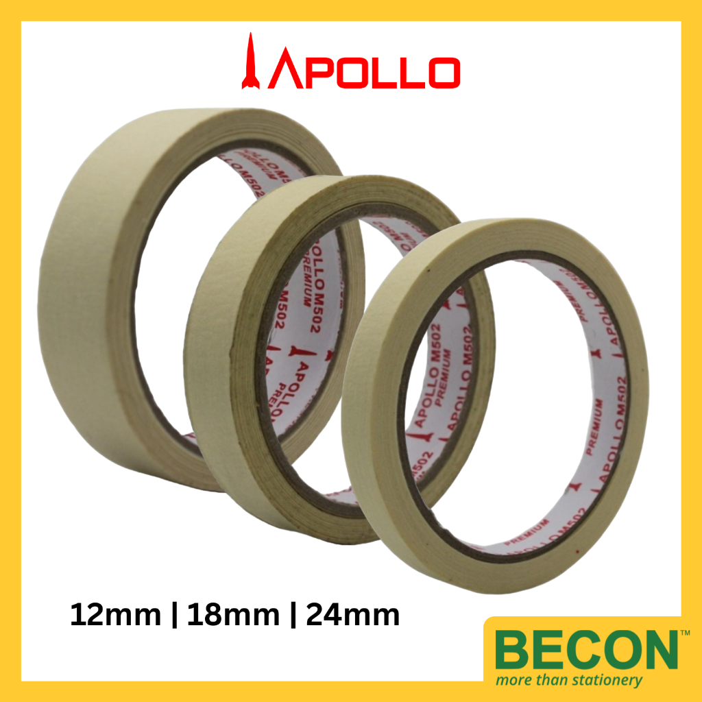 Apollo Masking Tape M502 Red Label Performance 18yds 12mm | 18mm | 24mm ...
