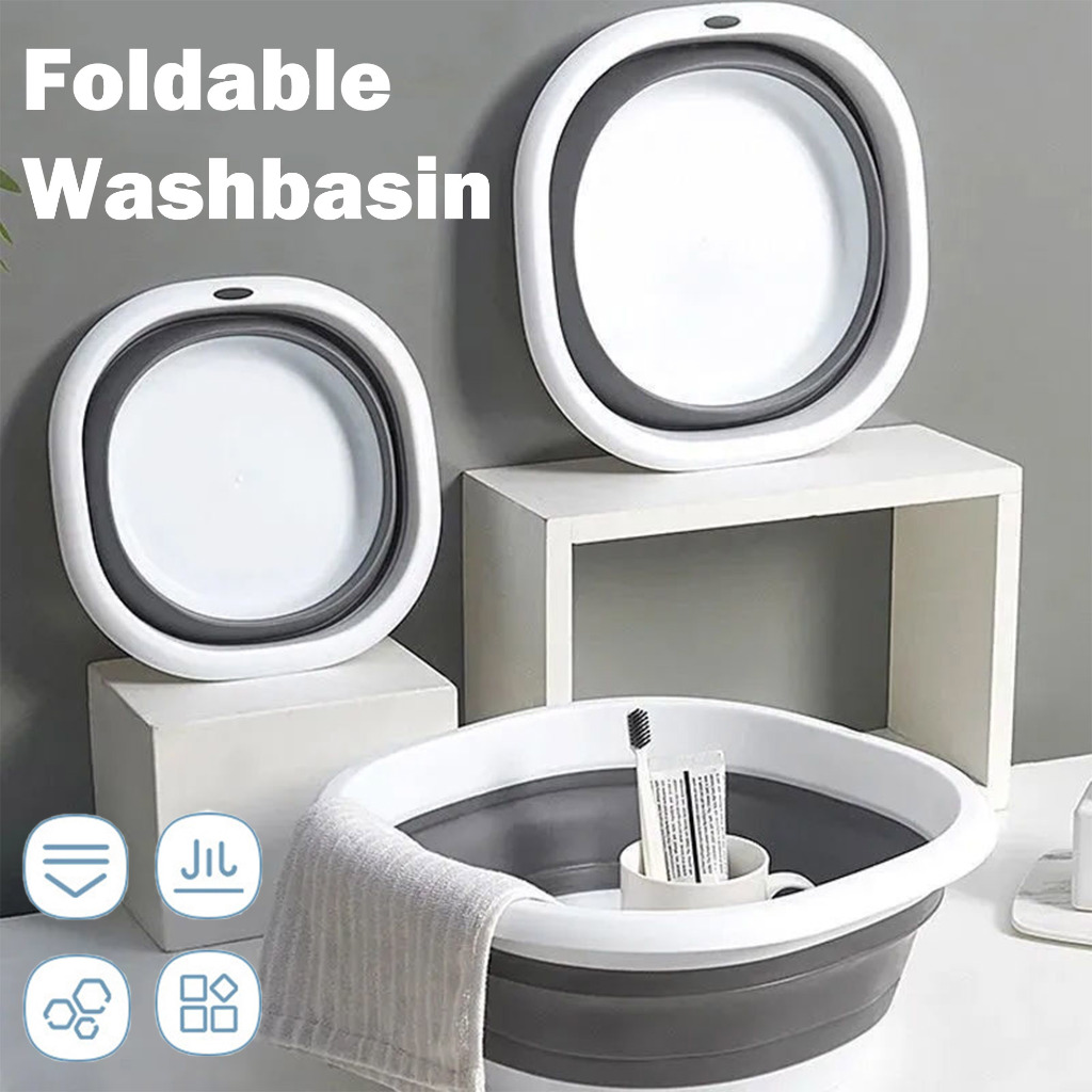 Foldable Wash Basin Bucket Portable Household Basin Travel Face Wash ...